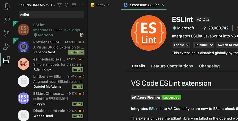 [Nodejs] eslint를 이용한 코드 문법/규칙 검사