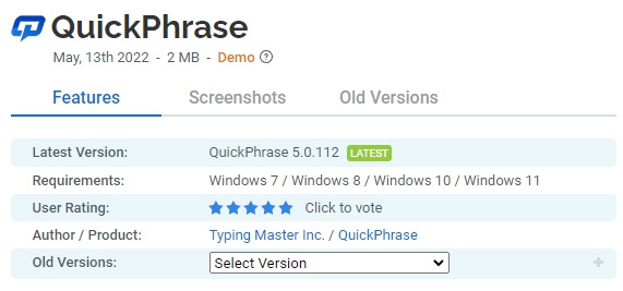 QuickPhrase 무료 다운로드