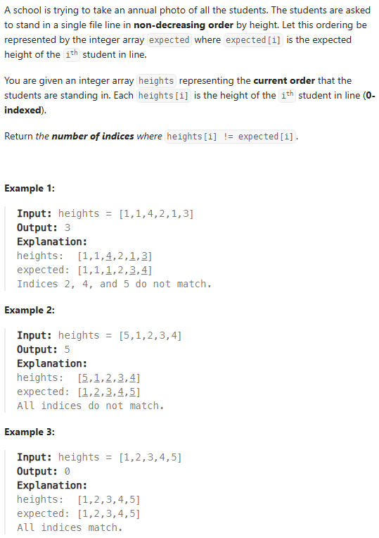 [Python] 1051. Height Checker