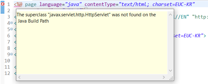 [스프링/에러]The superclass "javax.servlet.http.HttpServlet" was not found on the Java Build Path 에러 ...