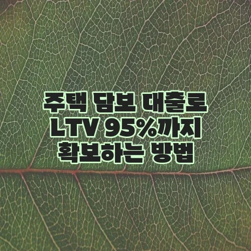 주택 담보 대출로 LTV 95%까지 확보하는 방법