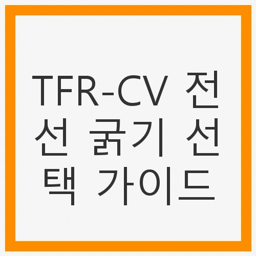 TFR-CV 전선 굵기 선택 가이드 - 전문가의 팁