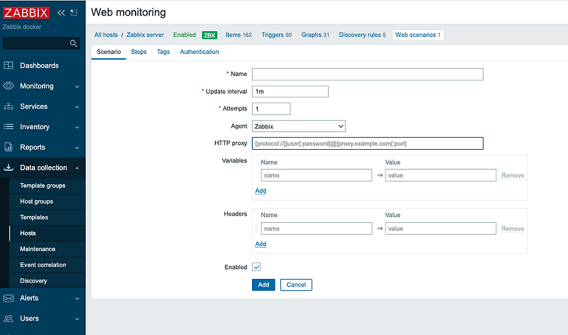 [ZABBIX] Web scenarios monitoring - items #1. - 선우하마 블로그