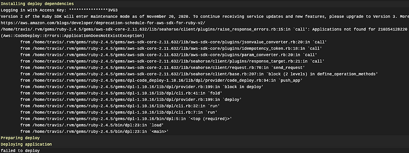 (Aws::CodeDeploy::Errors::ApplicationDoesNotExistException) 에러