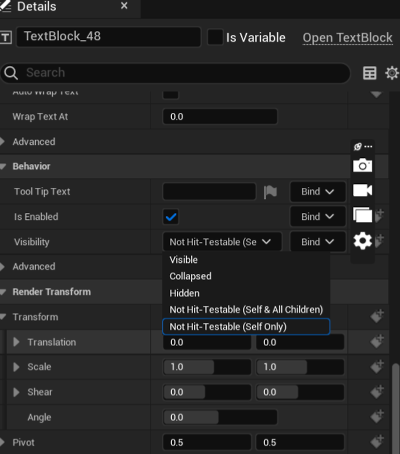 [언리얼/UMG] Set Visibility