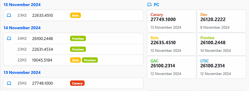 Windows vNext, Canary 채널 Insider Preview 빌드 27754.1000 UUP 통합판 [배포 종료 ...