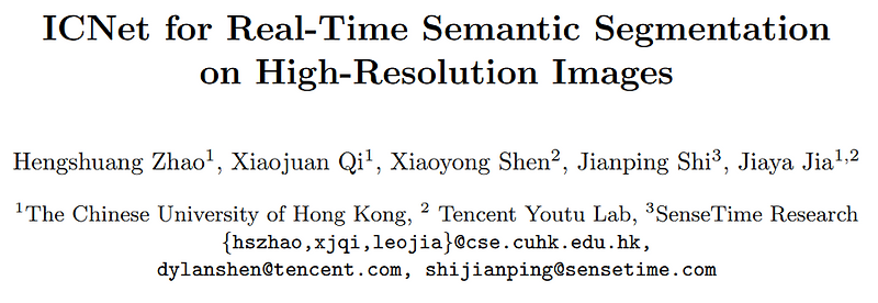 ICNet for Real-Time Semantic Segmentation on High-Resolution Images