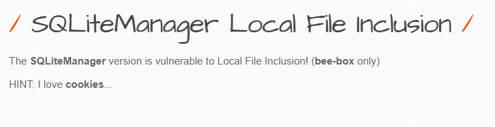 비박스(bWAPP) A7 SQLiteManager Local File Inclusion
