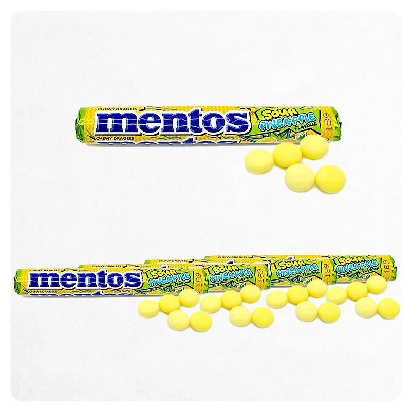멘토스 사워파인애플 사탕 37g 5입 맛있는 차안 회사 캔디 디저트