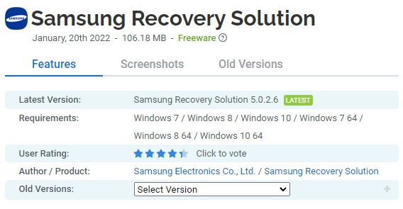 Samsung Recovery Solution 무료 다운로드