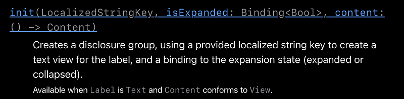 SwiftUI DisclosureGroup