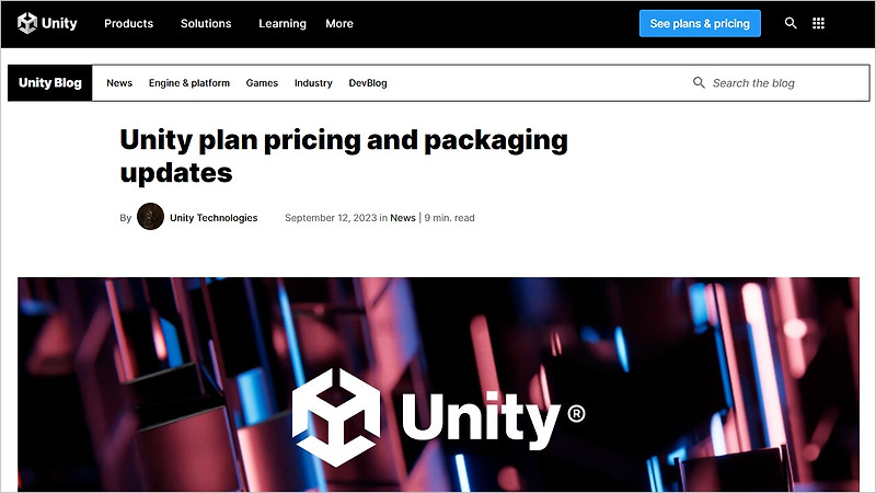 [News] Unity 가격 정책 변경 및 분위기