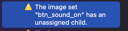 xcode error - The image set has an unassigned child. :: 리슬의 디그로그
