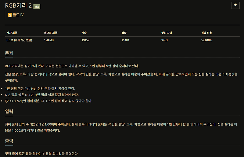 [BOJ 17404] RGB거리 2