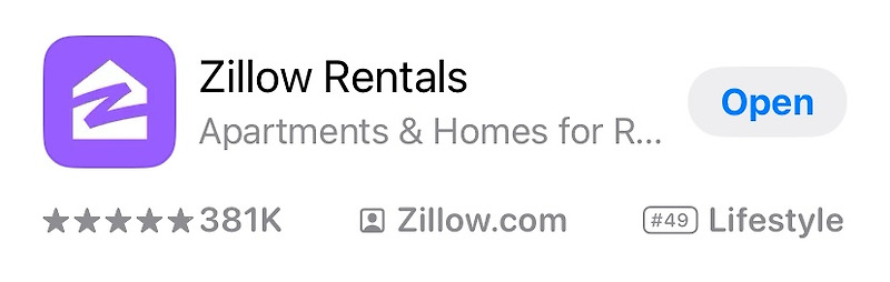 미국 아파트 렌트 (3) Zillow Rentals 앱 다운로드 및 사용법