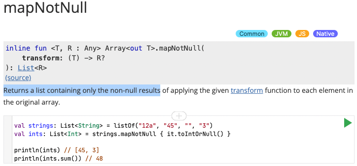 MapNotNull 과 MapNotNullTo 에 대한 정리 # null 제거