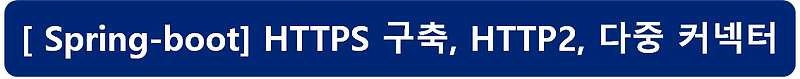 스프링부트(Spring Boot) HTTPS 구축, HTTP2, 다중 커넥터 설정