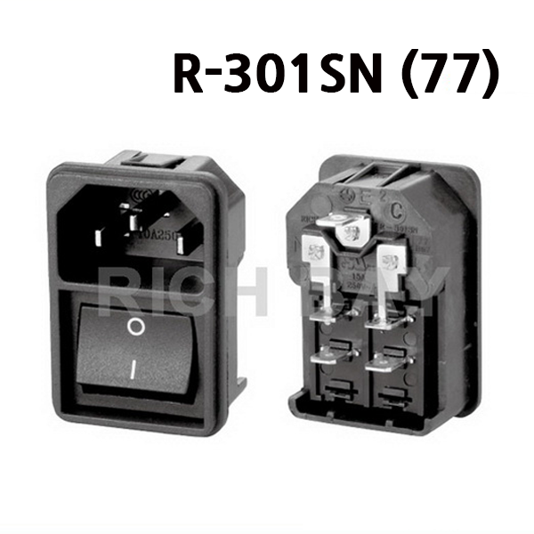 RICHBAY 컴퓨터 전원 INLET 파워소켓 R-301SN(77)판넬1.5T