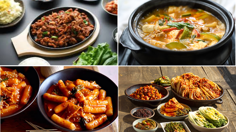 한국의 전통음식 5가지 김치 불고기 비빔밥 된장찌개 떡볶이
