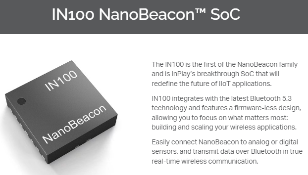 Ideas for Developers :: BLE Beacon 칩 : INPLAY TECH - IN100