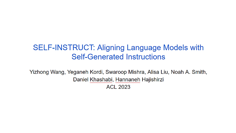 Instruction Finetuning(SELF-INSTRUCT)- paper 발표