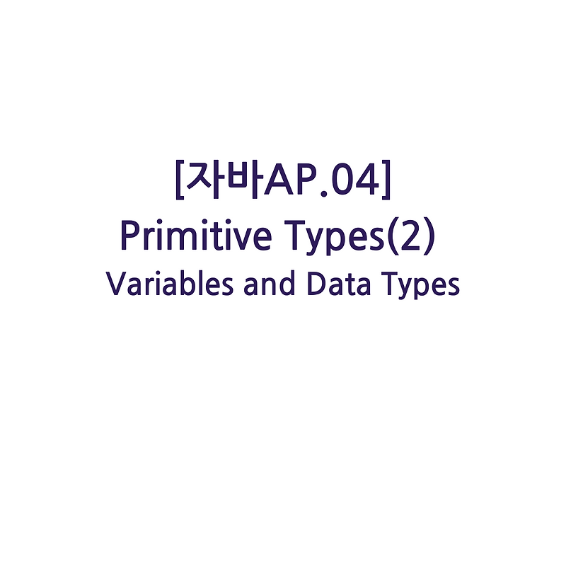 [자바AP.04] Primitive Types(2) Variables and Data Types