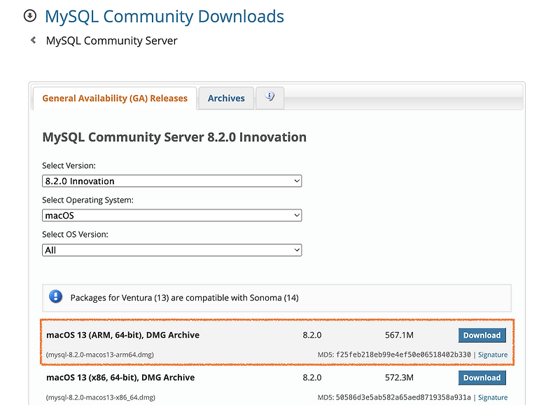 [SQL / Database] mysql, DBeaver 설치 및 세팅 (M1 맥북, Sonoma 14.2) :: 혁준이네