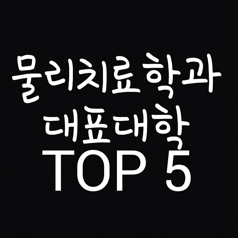 물리치료학과가 유명한 대표대학top5