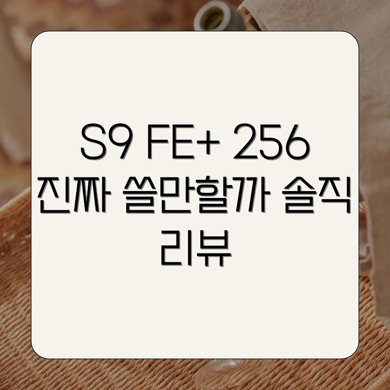 갤럭시탭 S9 FE+ 256, 진짜 쓸만할까?