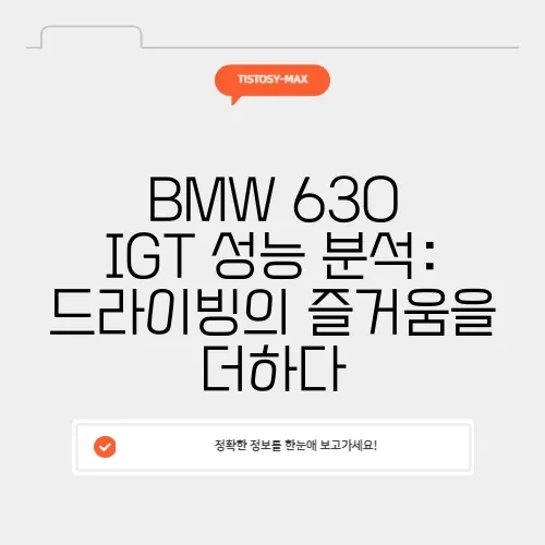 BMW 630 IGT 성능 분석: 드라이빙의 즐거움을 더하다