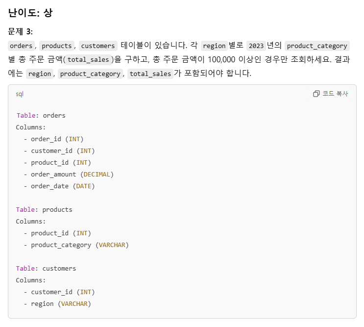 [Chat GPT랑 같이 하는 SQL 공부] - 데이터 집계 (GROUP BY, HAVING)