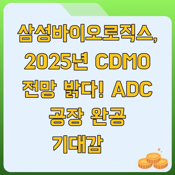 삼성바이오로직스, 2025년 CDMO 전망 밝다! ADC 공장 완공 기대감↑
