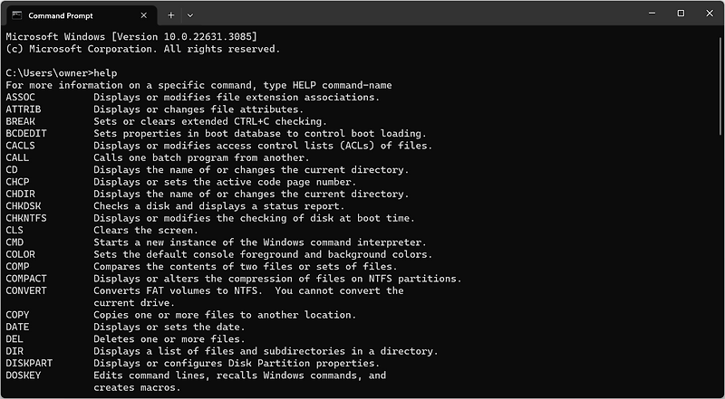 1.2 Windows Commands