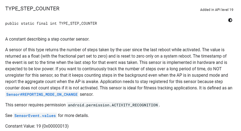 Android - TYPE_STEP_COUNTER, TYPE_STEP_DETECTOR