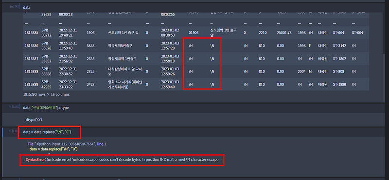 [Python] 데이터 안에 역슬래시가 있을 때 오류 해결 : 'unicodeescape' codec can't decode ...