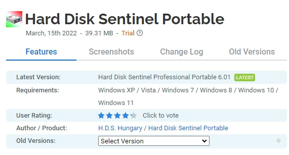 Hard Disk Sentinel Portable 무료 다운로드