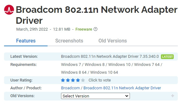 Broadcom 802.11n Network Adapter Driver 무료 다운로드