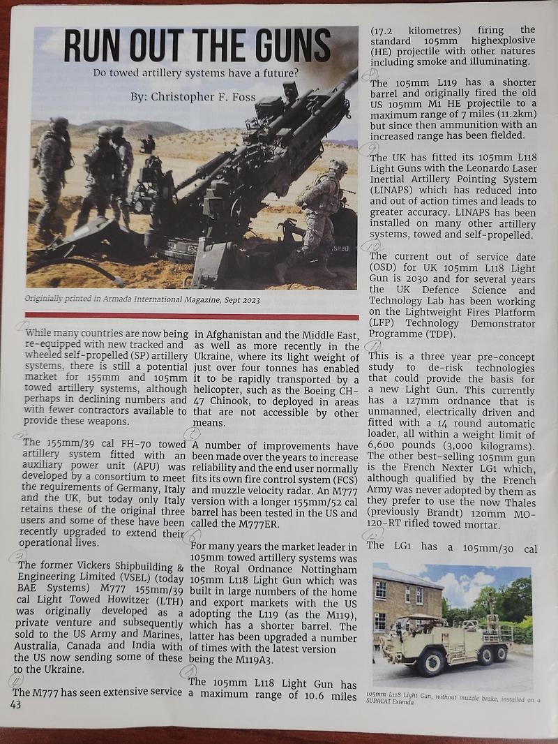 RUN OUT THE GUNS Do towed Artillery systems have a future?