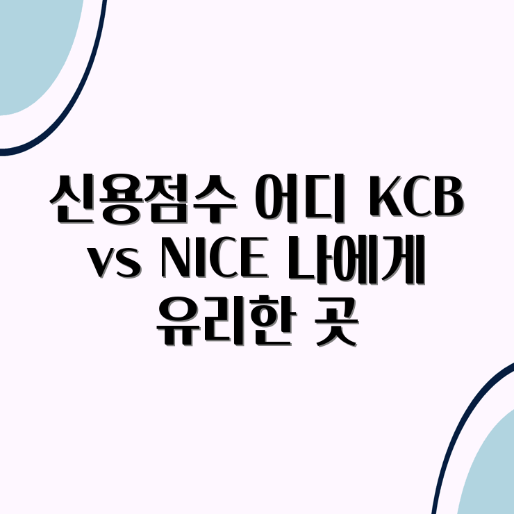 KCB vs Nice, 내 신용점수 어디가 유리할까?