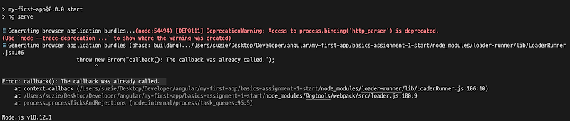 [CLI] throw new Error("callback(): The callback was already called.") (Error)
