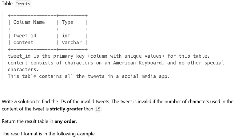 [LeetCode/MySQL50] 1683. Invalid Tweets