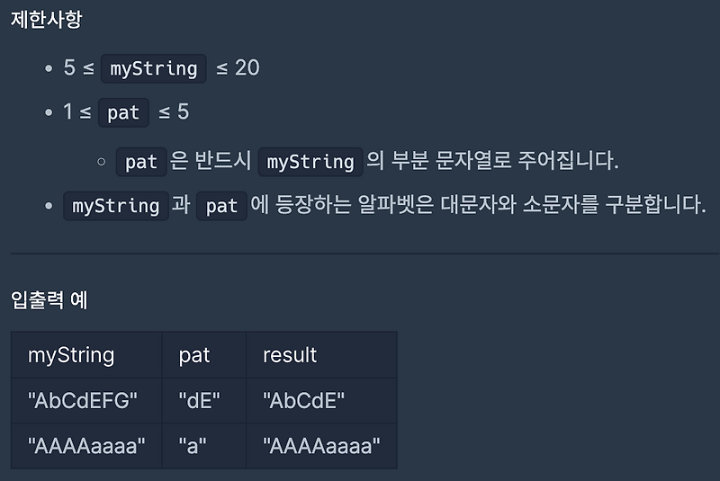 Algorithm 프로그래머스 특정 문자열로 끝나는 가장 긴 부분 문자열 찾기 Kotlin