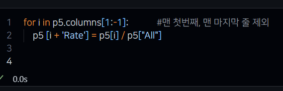 [Python] 열 여러 개 각각 열이름 부여하여 한번에 만들기