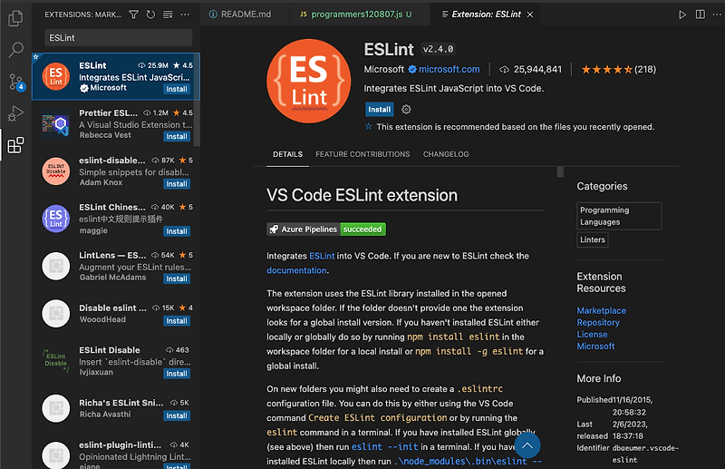 [VSCode] ESLint, Prettier 설치 및 파일 저장시 자동 적용 세팅