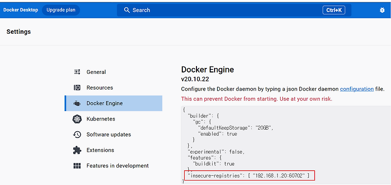 [docker] Error response from daemon: http: server gave HTTP response to HTTPS client