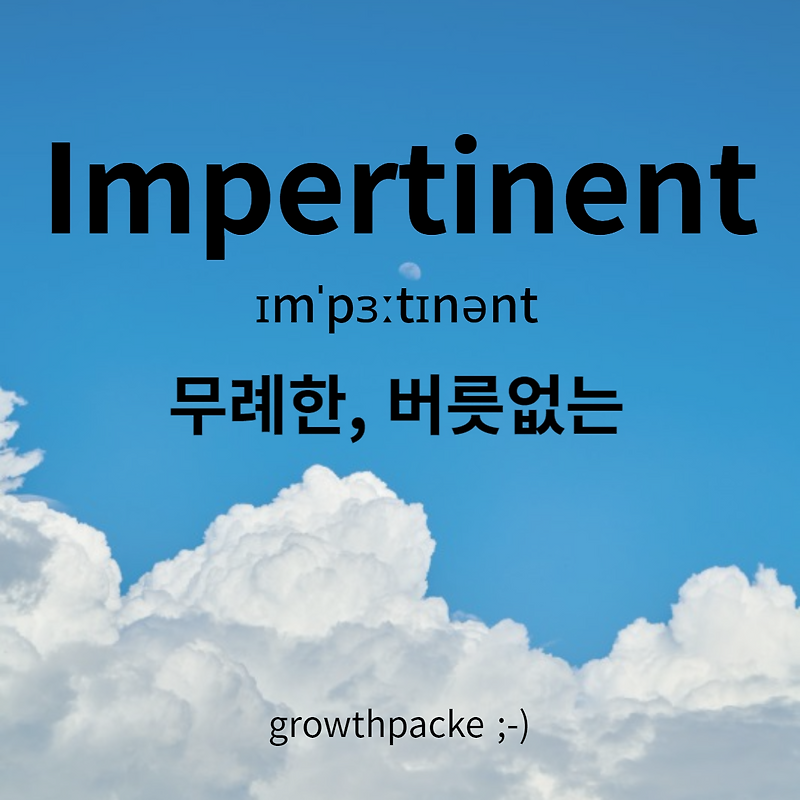 Impertinent/무례한, 버릇없는