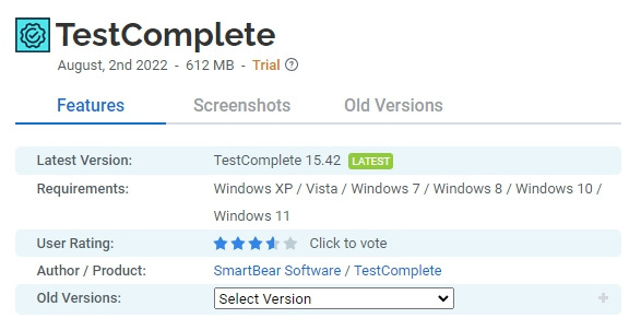 TestComplete 무료 다운로드
