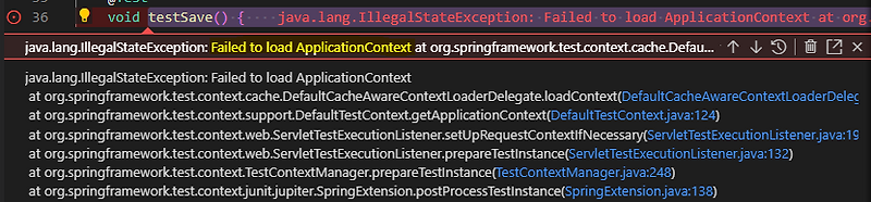 [Spring boot] Failed to load ApplicationContext Test 오류 해결 (vscode)