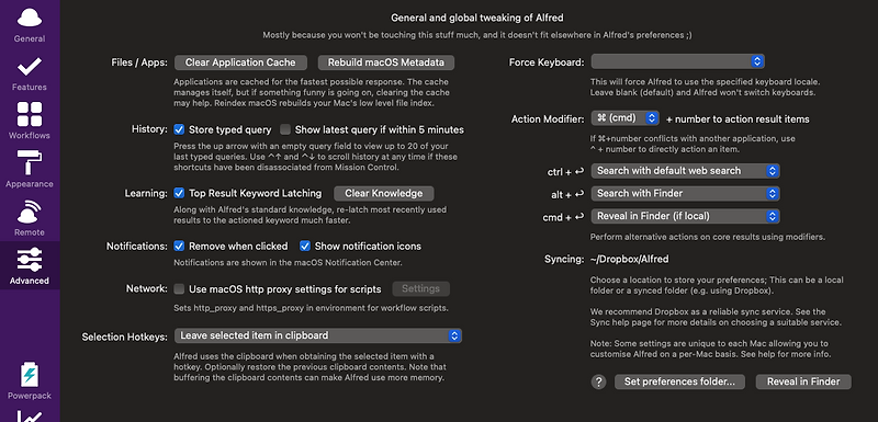[ Mac / Alfred ] Alfred의 snippets 공유하기 (with Dropbox)