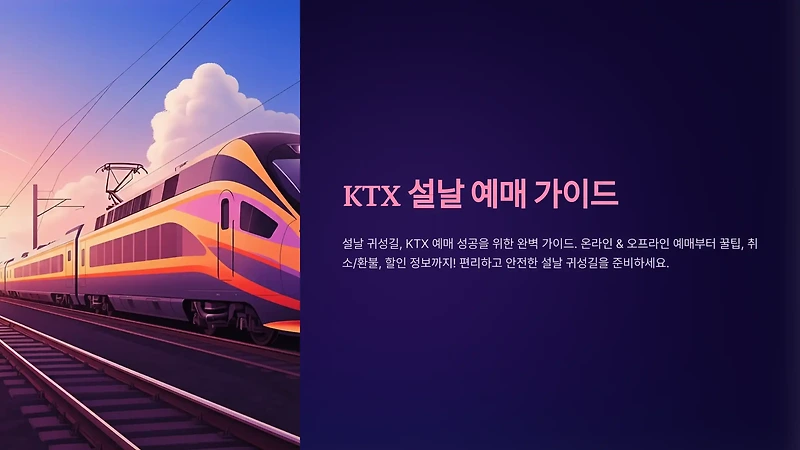 2025 설날 KTX 기차표 결제 예매 일정 방법